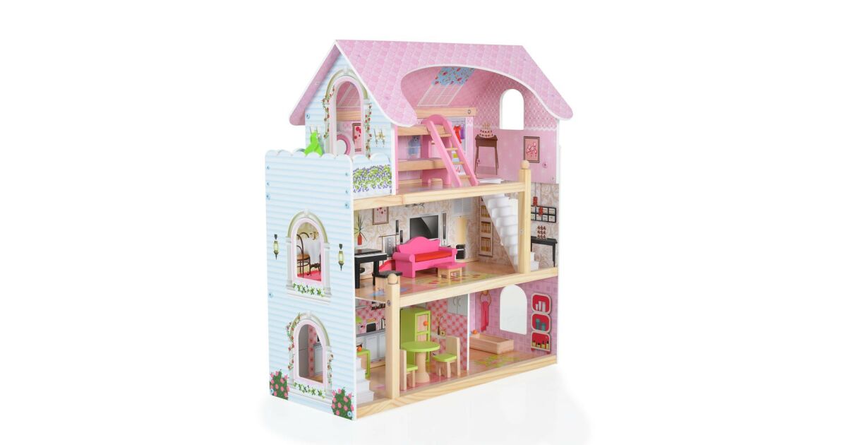 Casă de păpuși Moni Toys Mila 70cmx62x31cm | Pepita.com