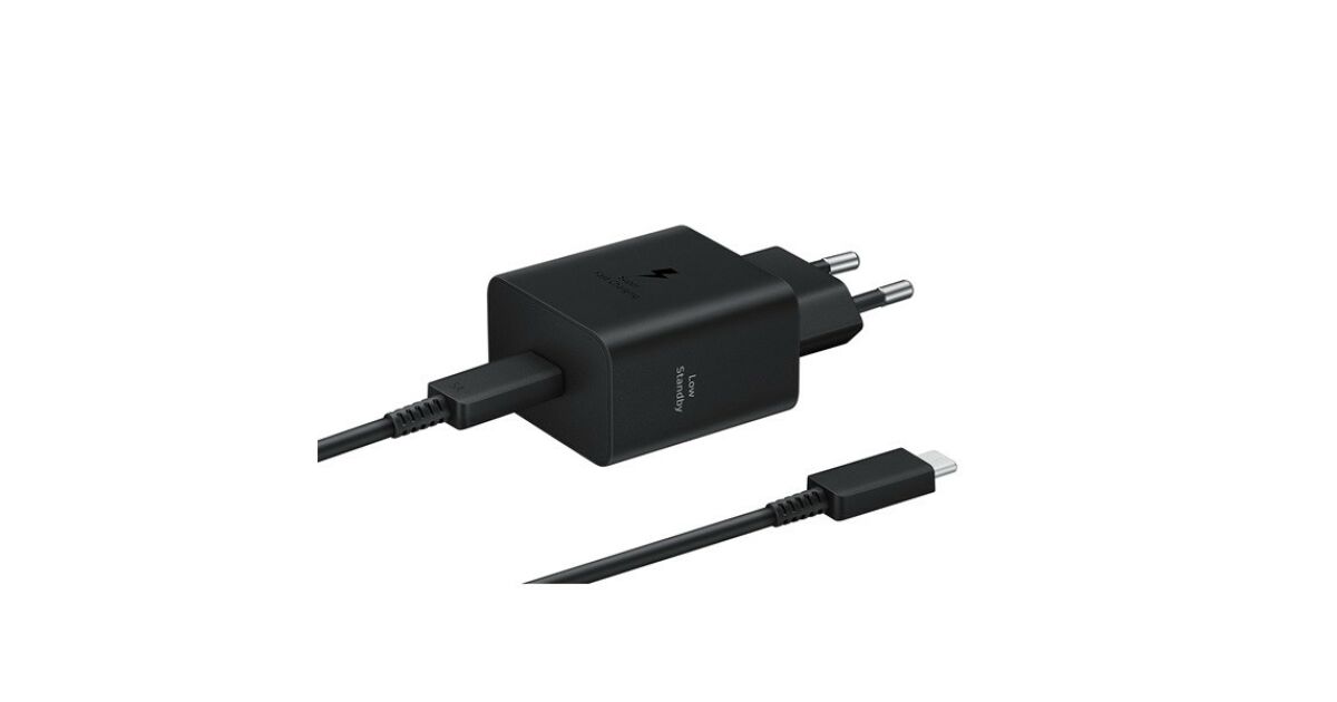 Samsung EP-T4511XBE Super Fast 45W Type-C fekete hálózati töltő + Type ...