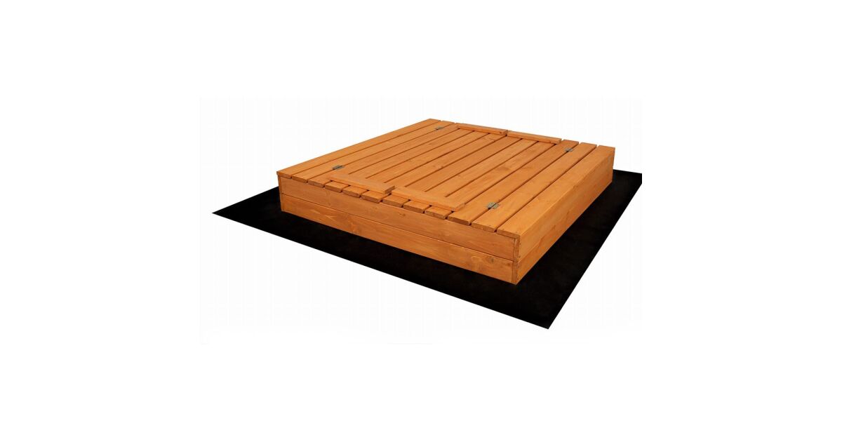 Baby Mix Kinder Holz Sandkasten mit Abdeckung und Bänken 120x120 cm ...