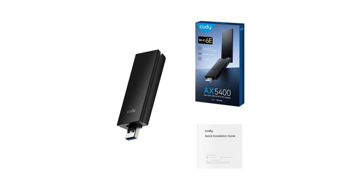 Adaptor de rețea CUDY WU5400 Tri-Band AX5400 WIFI 6/6E, USB 3.0 ...