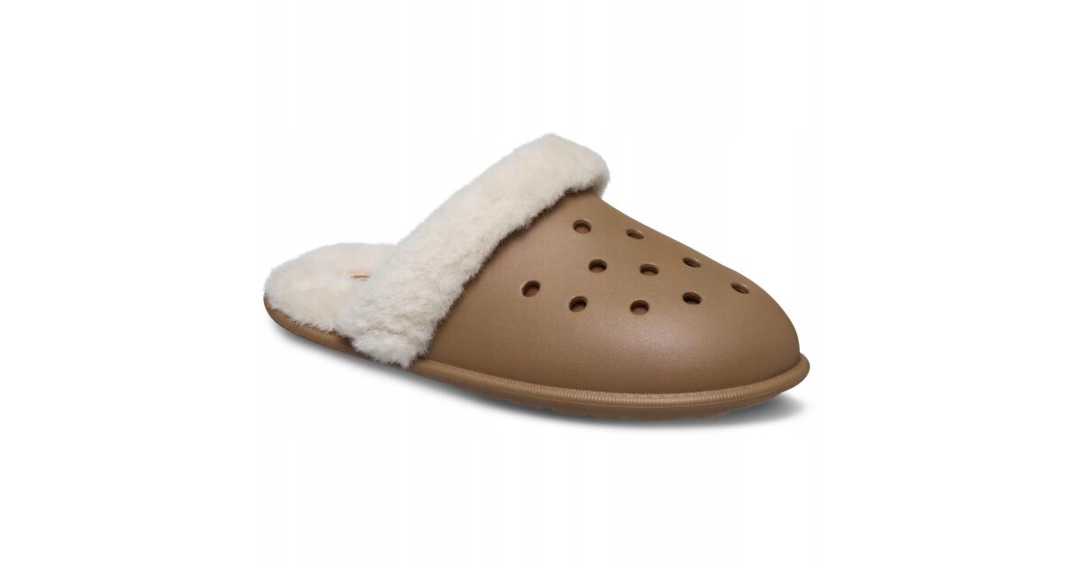 CROCS CLASSIC FUZZ SCUFF PAPUCS 212143 |M10 I EU 43-44 I W12| SZÉPIA ...