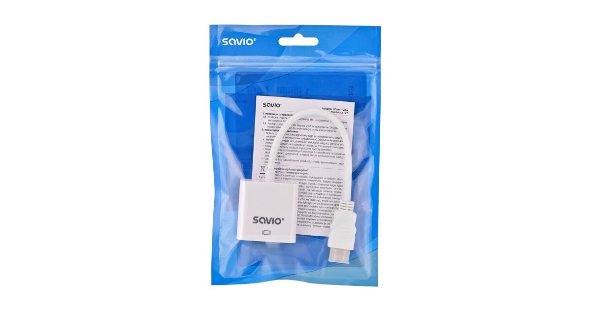 Savio CL-201 HDMI apa - VGA anya Átalakító Adapter - Fehér | Pepita.hu