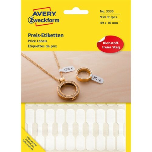 Avery 3335 49x10mm 930 buc/pachet etichete de preț albe ...