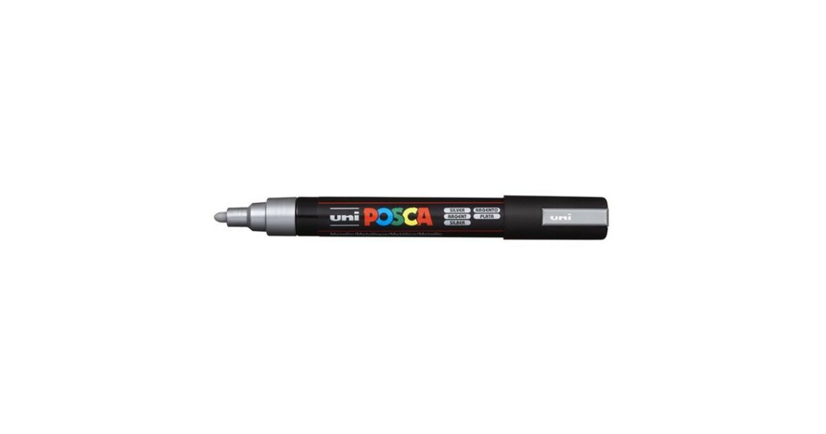 Uni POSCA PC-5M strieborný popisovač | Pepita.com