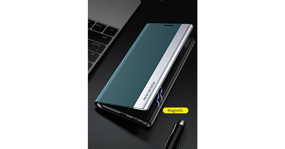 Xiaomi Redmi Note 13 5G, Oldalra nyíló tok, stand, Wooze Silver Line ...