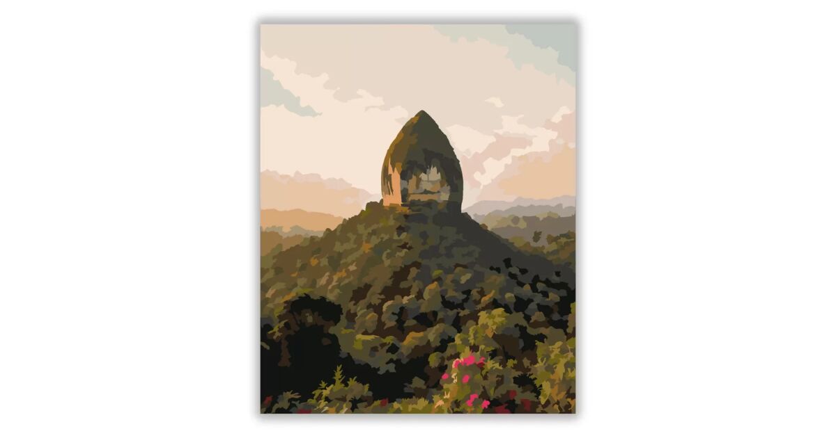 Nyugalmas Sigiriya-szikla - számfestő készlet – 50×60 cm (Keretre ...