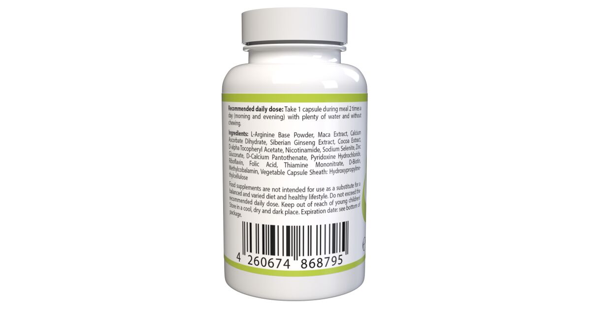 LIBIDION Extra Forte - 180 Capsule (Pachet 3) cu L-Arginină, Maca ...