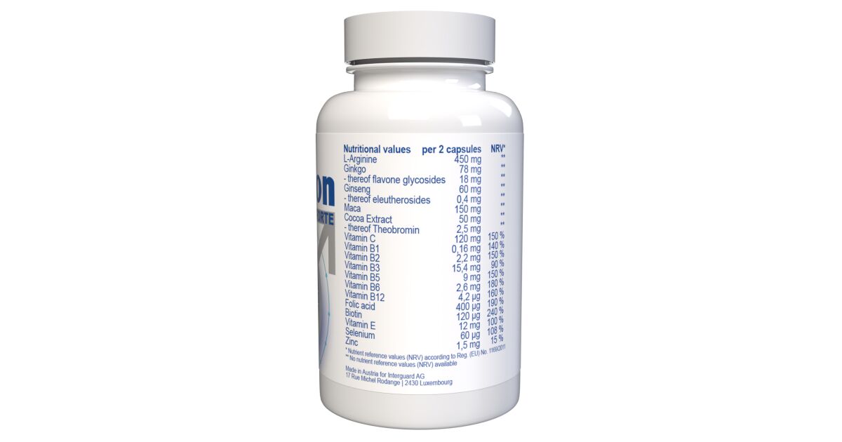 Maraton Forte - 120 Capsule (Pachet de 2) cu L-Arginină, Maca, Ginkgo ...