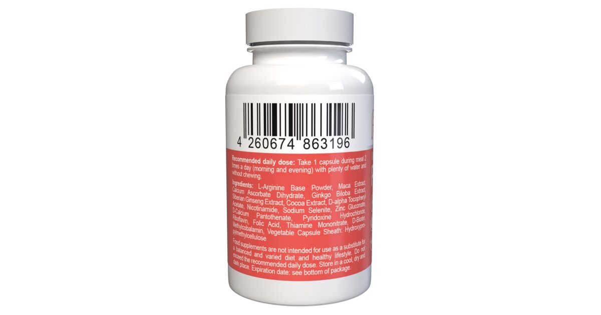 Prostanol - 60 Capsule cu L-Arginină, Maca, Ginkgo și Zinc - Formulă ...