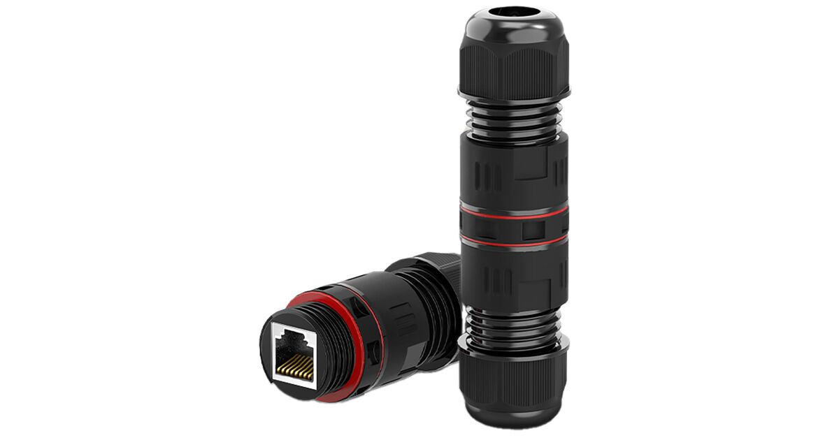 Außenwasserdichter RJ45-Stecker IP68, Cat6A, Ethernet-Kabelverlängerung ...