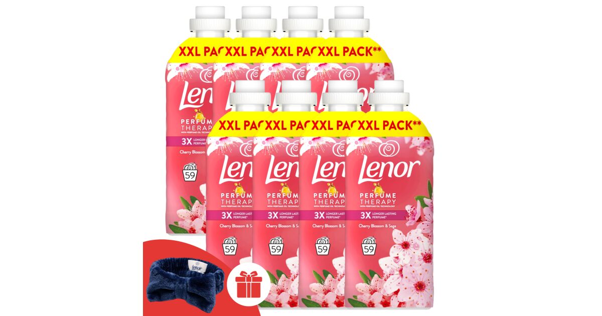 Lenor Cherry Blossom Płyn do płukania tkanin 472 prania 8x1239ml ...