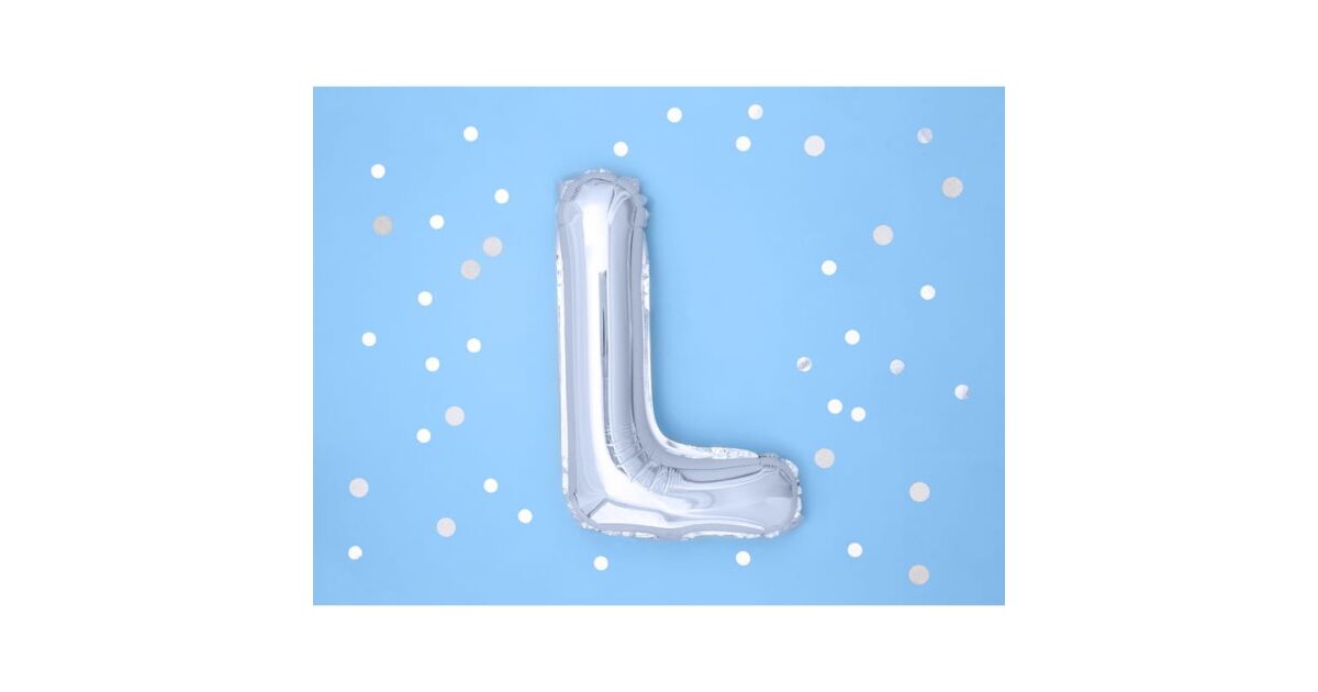 Fóliás, fémhatású L betűs lufi, Flippy, 80 cm, héliummal vagy levegővel ...