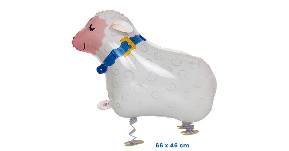 Fóliás lufi, Flippy, animált figura, bárány mintás, 66x46 cm, egyedi ...