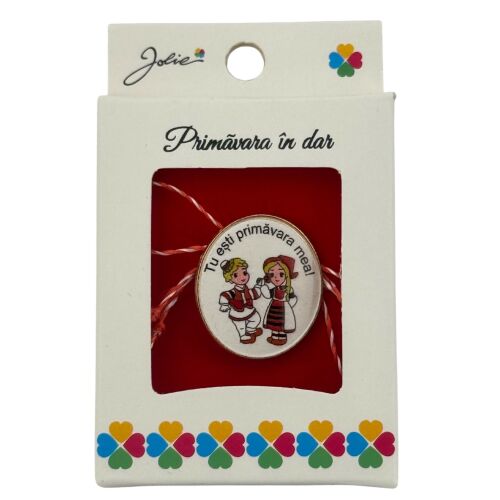 Martisor Brosa Mica in Cutie, Jolie, Design cu Mesaj, Material Metal ...