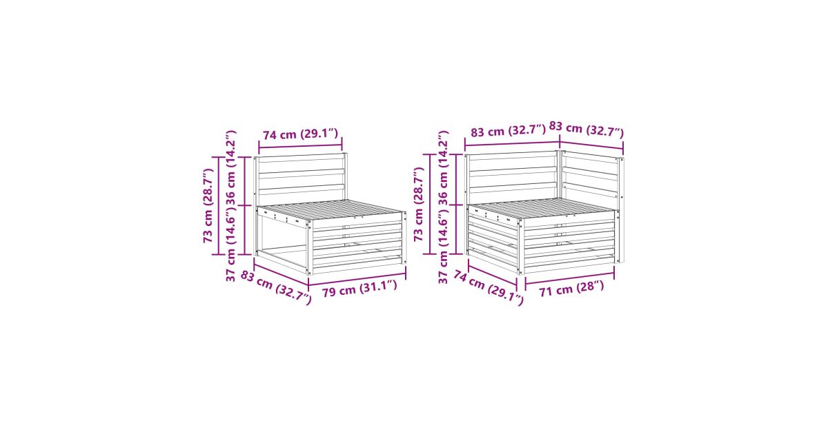 vidaXL Kültéri kanapé szett 8 pcs Természetes | Pepita.hu