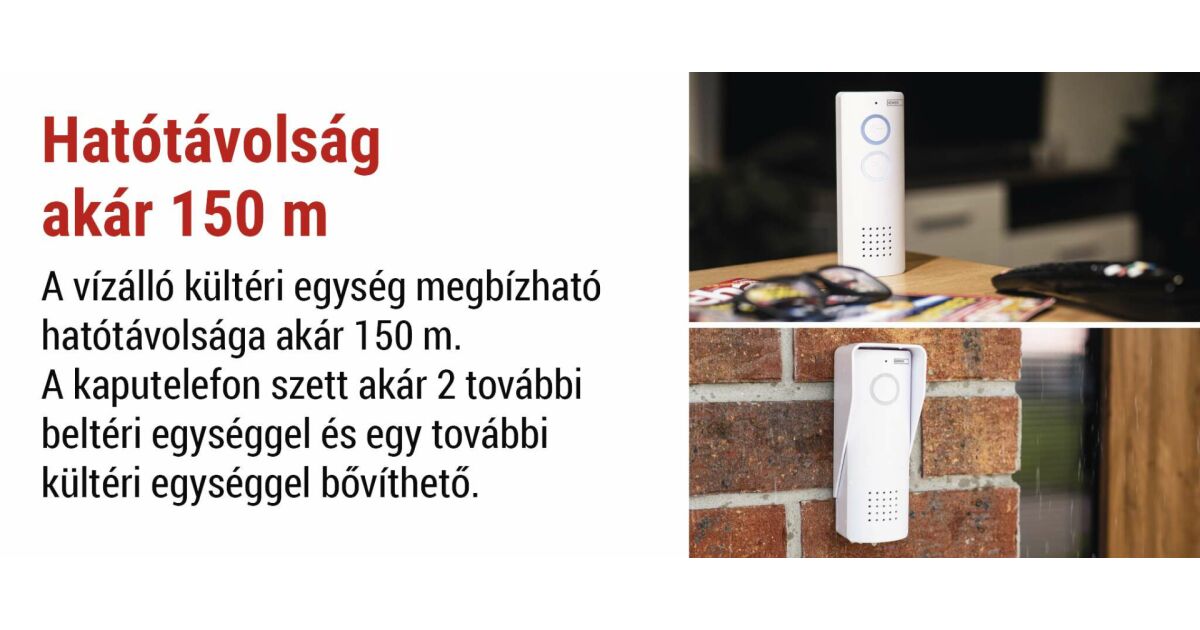 Emos Vezeték nélküli kaputelefon,Digitális audio kaputelefon szett ...