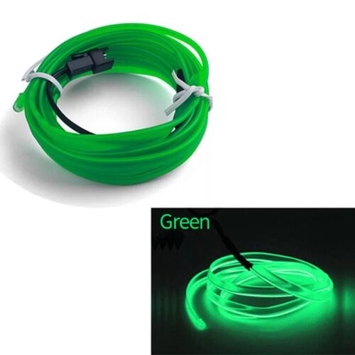 Cablu auto neon EL Wire de culoare verde, lungime 1M, cu alimentare de ...