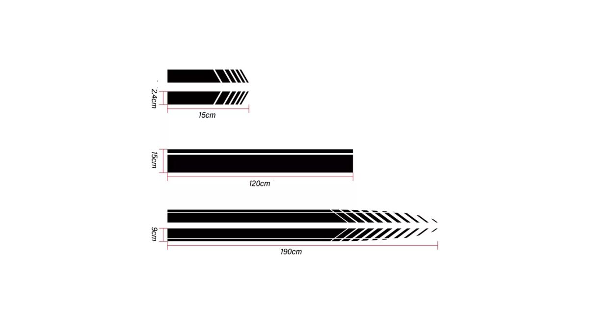 Set de 5 stickere tuning autoadezive, model „Racing Stripes V1 ...