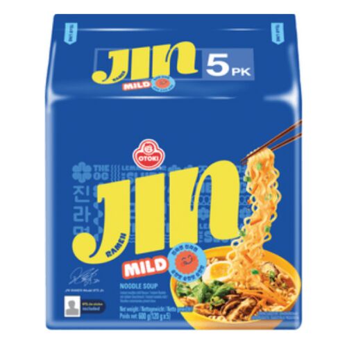 Ottogi Jin Ramen Mild instant tészta 5 x 120 g, koreai ramen enyhe ...