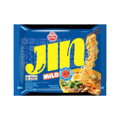 Ottogi Jin Ramen Mild instant tészta 120 g enyhe ízű koreai ramen lágy ...