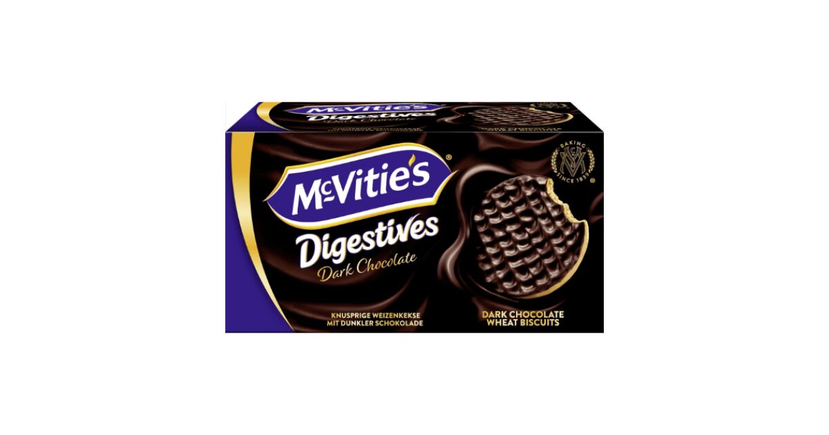 McVities Digestives Dark Choco Vollkornkekse mit Zartbitterschokolade ...