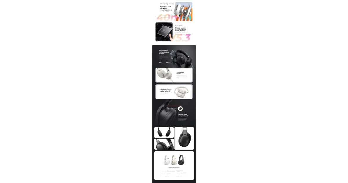 Havit H630BT Bluetooth Fejhallgató Headset - Fehér | Pepita.hu