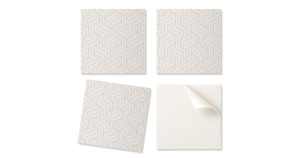 PVC csempe szett nappaliba mintával, öntapadós hullámok geometrikus ...