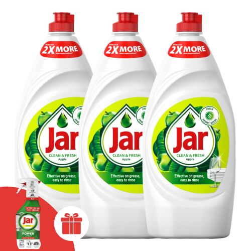 Jar Płyn do naczyń Jabłko 3x900ml + Prezent Jar 3w1 Power Spray Cytryna ...