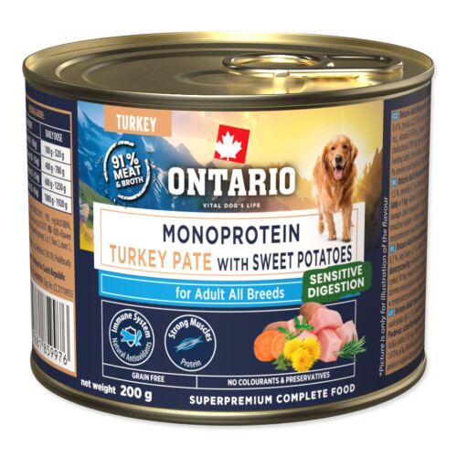 Pateu de curcan monoproteic Ontario Adult cu cartofi dulci – 200 g ...
