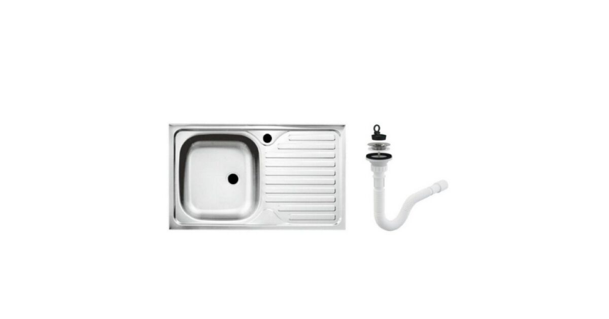 Set chiuveta masca, inox,cuva stanga, Raulconstruct, 80x50 cm, baterie ...
