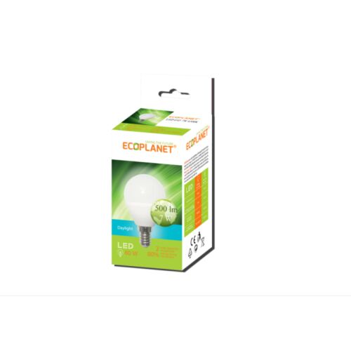 Bec LED Ecoplanet glob mic G45, E14, 7W (60W), 630 LM, A+, lumina rece ...
