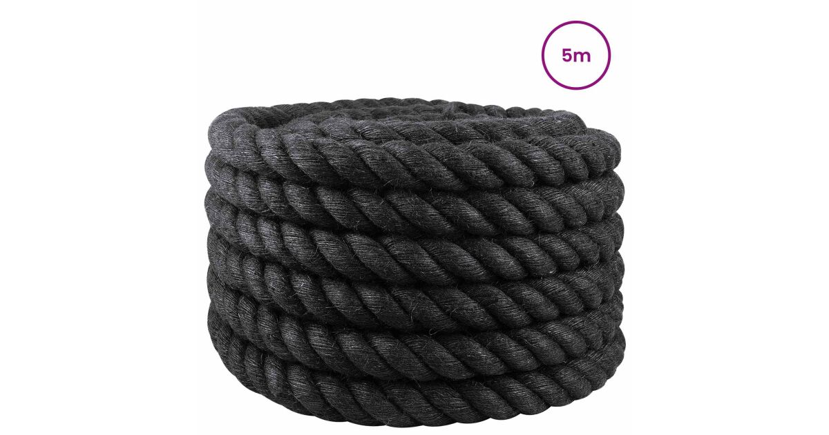 vidaXL Juta Kötél 40 Fekete 100% Tossa kender | Pepita.hu