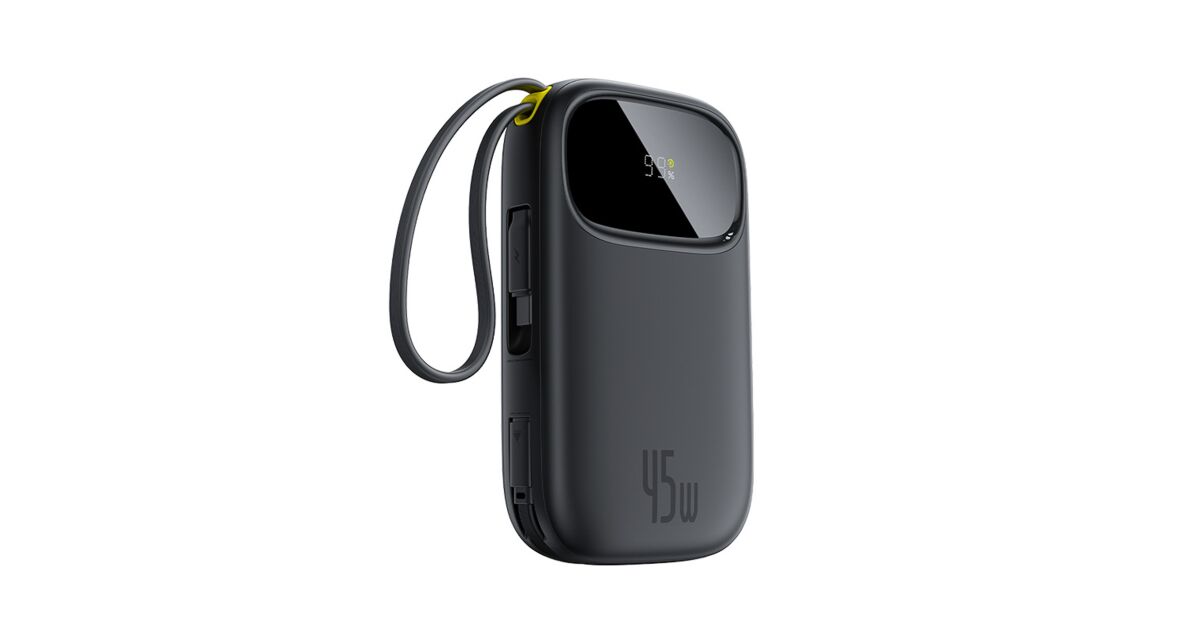 Externá batéria BASEUS 10000 mAh, 45W + vstavané káble C + L, EnerFill ...