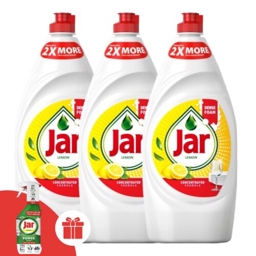 Jar Płyn do mycia naczyń Lemon 3x900ml + Prezent Jar 3w1 Power Spray ...