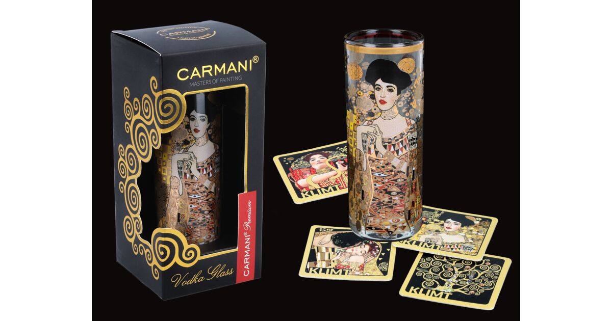 Vodkáspohár - G. Klimt. Adele Bloch Bauer I (CARMANI) + 4 db-os parafa ...
