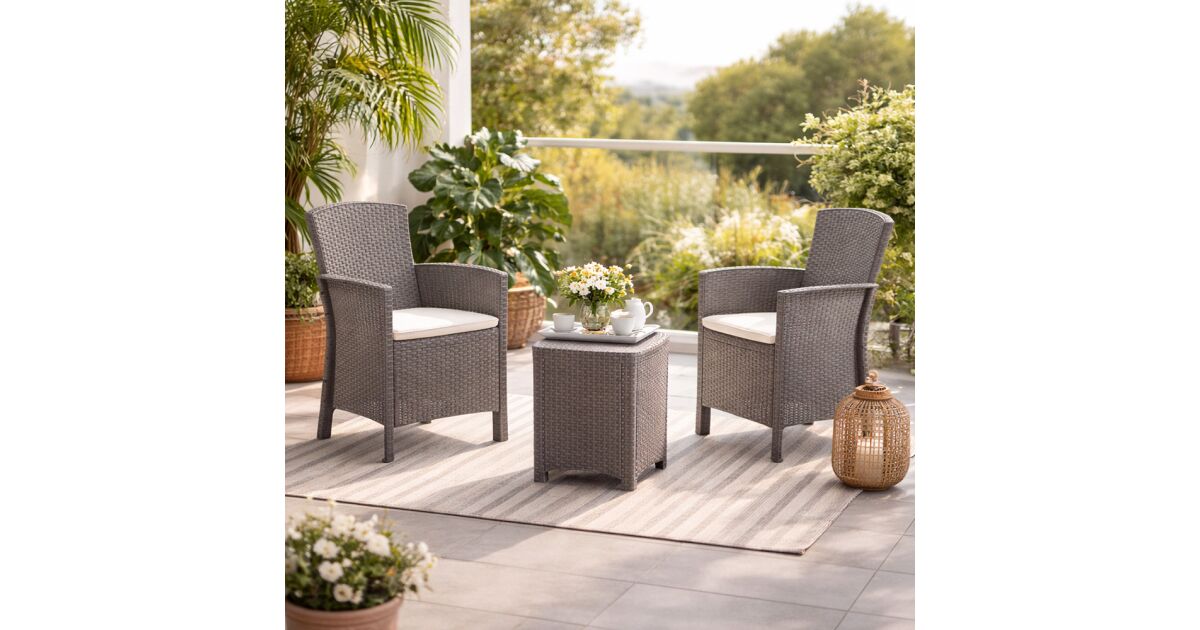 Lima Balkon Gartenmöbel Set Cappuccino | Pepita.com