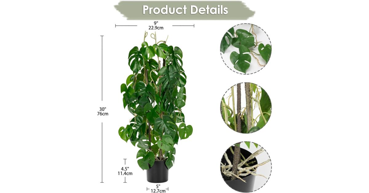 Sztuczna Roślina Philodendron Dekoracyjna Zielona 76 cm Realistyczna ...