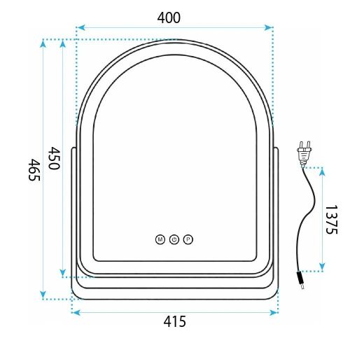 LED Tükör GLAM L.Gold 40x45cm | Pepita.hu