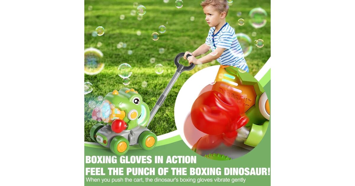 Jucărie Electrica de Impins cu Baloane de Săpun Dinozaur Push and Play ...