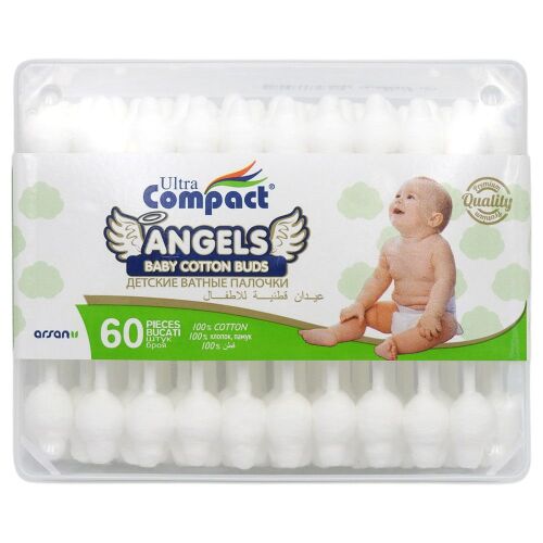Betisoare, Ultra Compact, Urechi Baby Angels 60 buc | Pepita.com