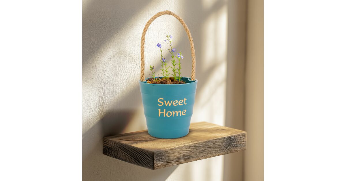 Ghiveci decorativ suspendat 9 cm cu snur, 4 culori, pentru plante sau ...