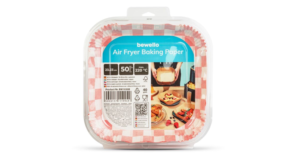 Hartie de copt air fryer patrata 23x23 cm, 50 buc, antiaderenta ...