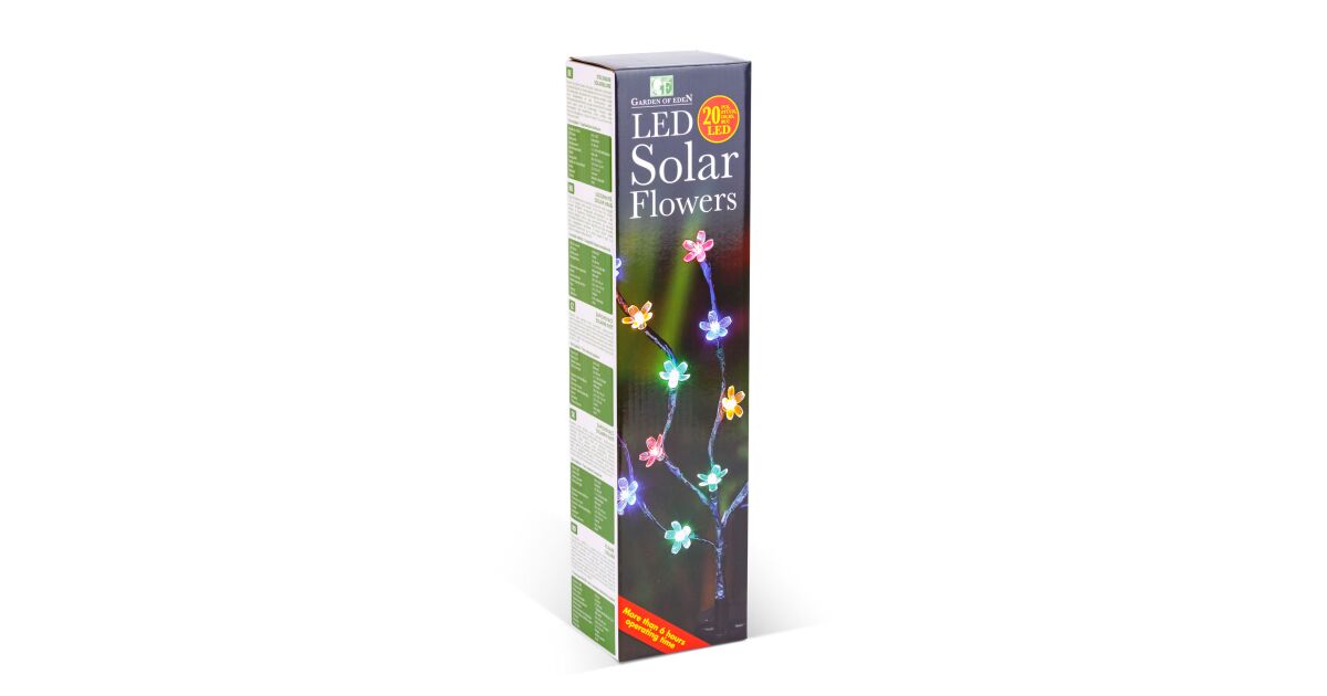 Kerti napelemes lámpa, virág, 20 színes LED, 65 cm, járdák/teraszok ...