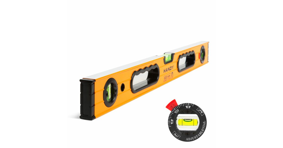 Wasserwaage, 600 mm, magnetisch, 3 Aluminium-Libellen, drehbare Libelle ...