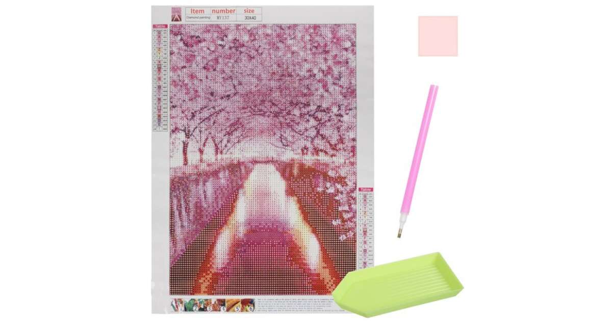 Mozaik gyémánt hímzés - cseresznyefa | Pepita.hu