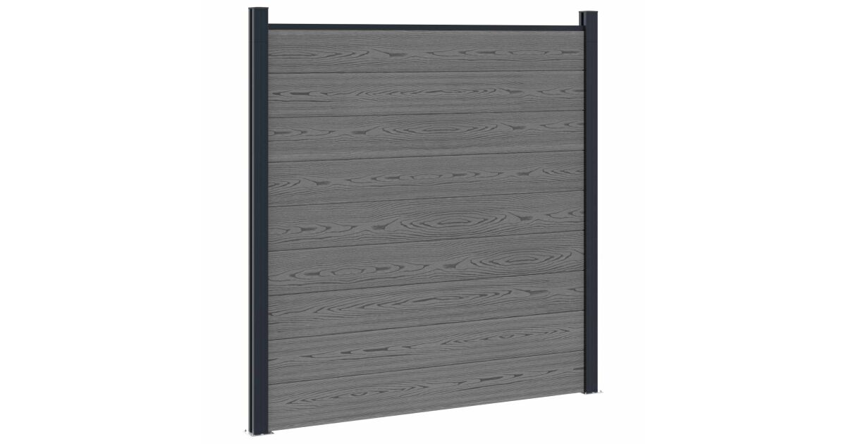 vidaXL Kerítés Készlet 7 pcs 1218 x 186 cm WPC és Alumínium Szürke ...