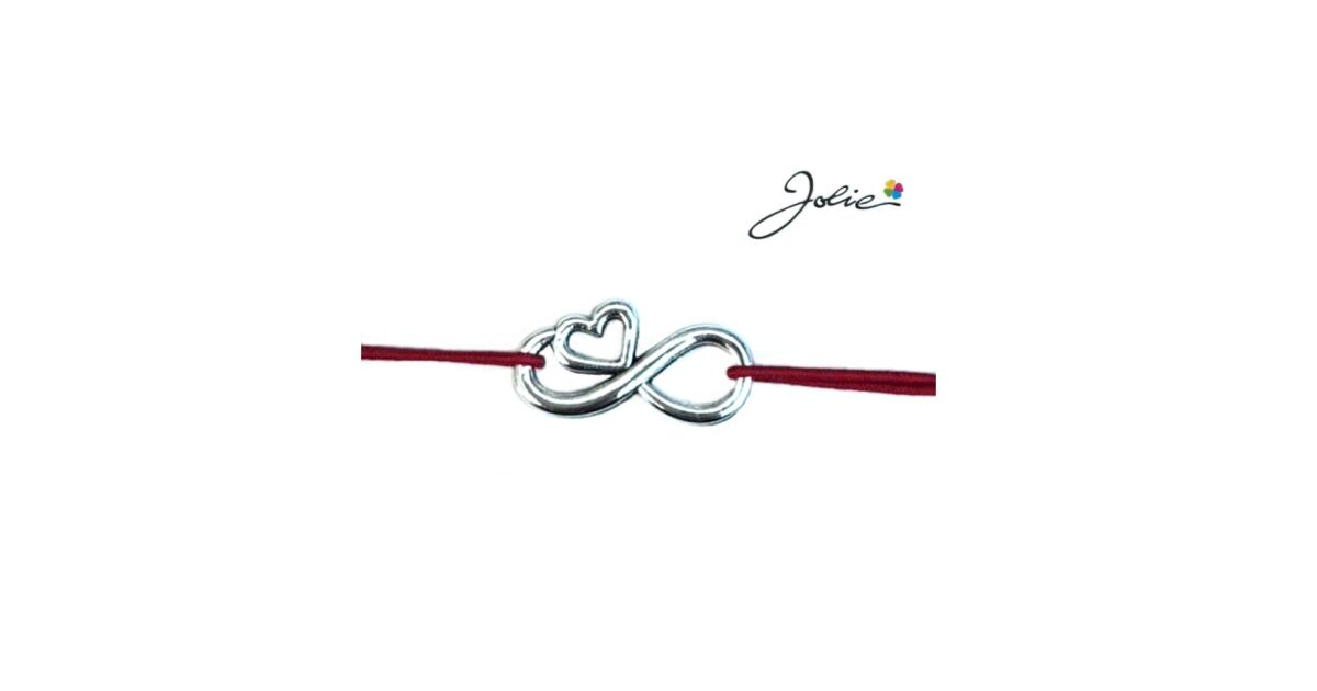 Märzchenarmband mit metallischem Anhänger, Jolie, rotes ...