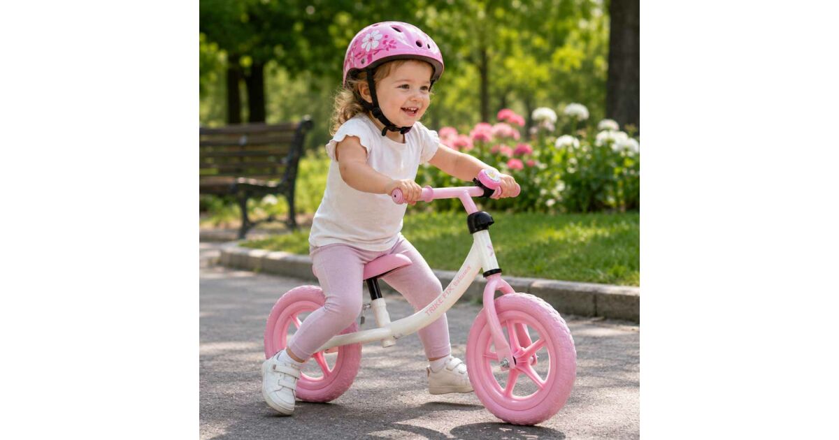 Odrážadlo Trike Fix Balance so zvončekom, ružové | Pepita.com