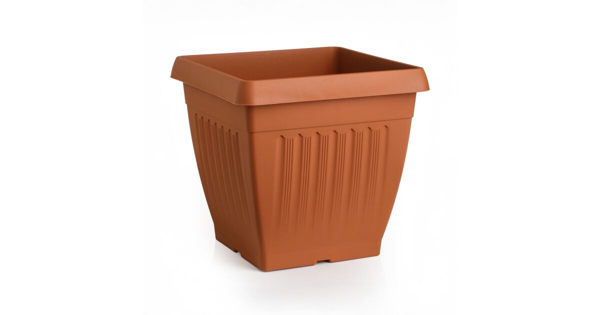 Ghiveci Flori Patrat din Plastic Teracota 32x32x30cm - 18.5L | Pepita.com