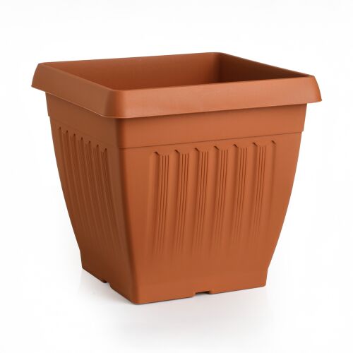 Ghiveci Flori Patrat din Plastic Teracota 32x32x30cm - 18.5L | Pepita.com